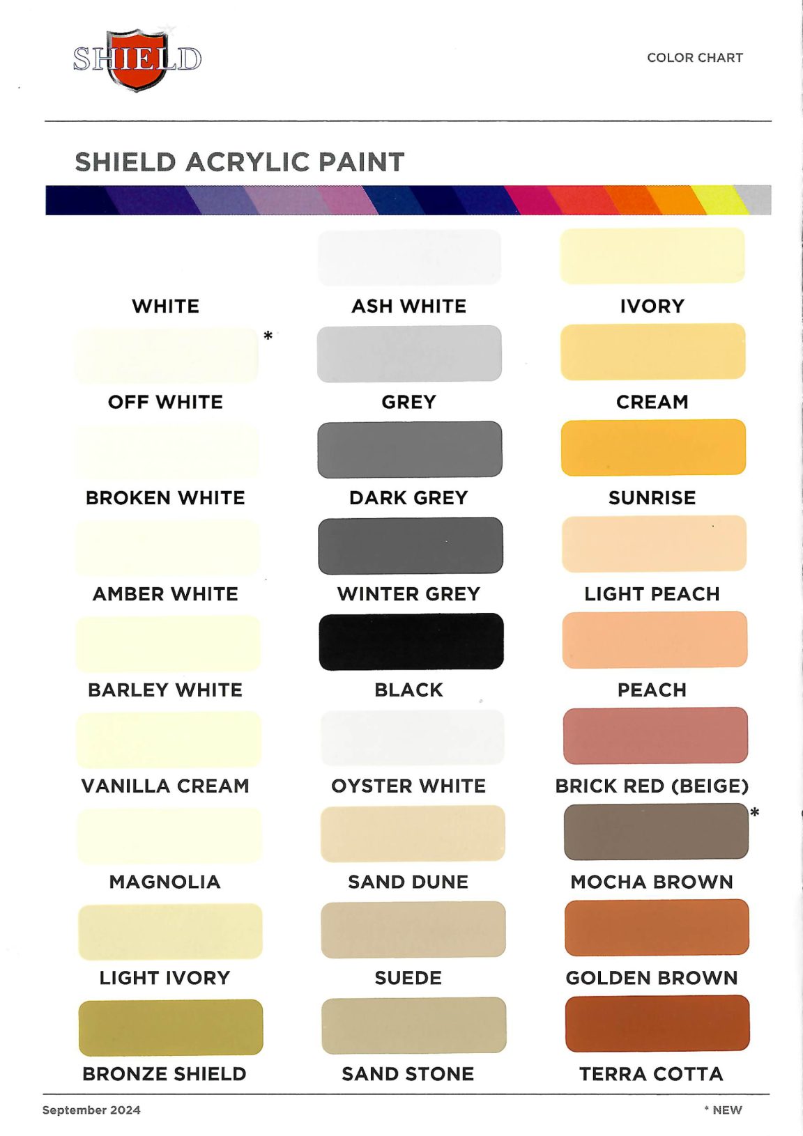 Color Chart – SHIELD | Azar Chemical Industries Ltd.